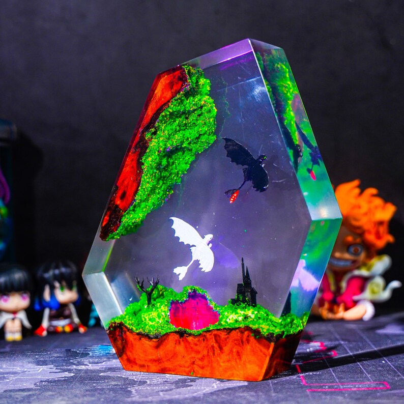 HTTYD Too.thl.ess & Light Fu.ry Diorama Resin Lamp, Dragon Collectible ...
