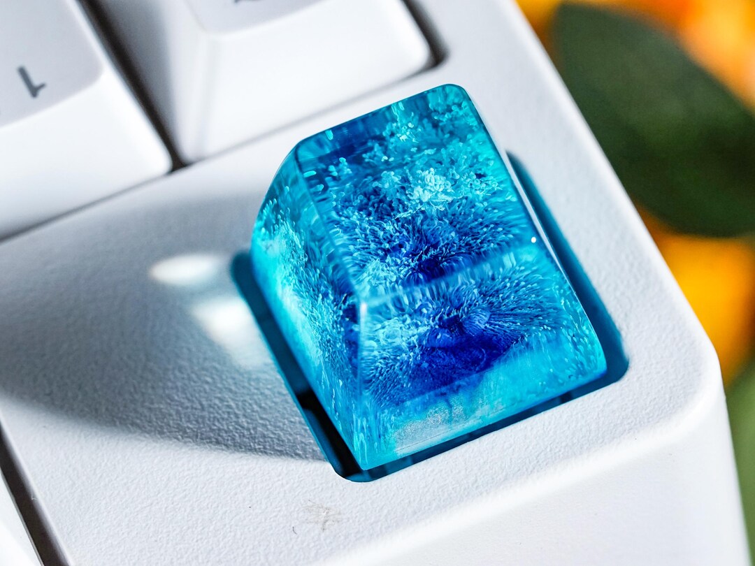 Ocean Coral Keycap, Handmade Blue Coral Artisan Keycap for Cherry MX ...