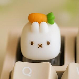 Cute Bunny Keycap, Cute Artisan Keycap for Mechanical Keyboard ...