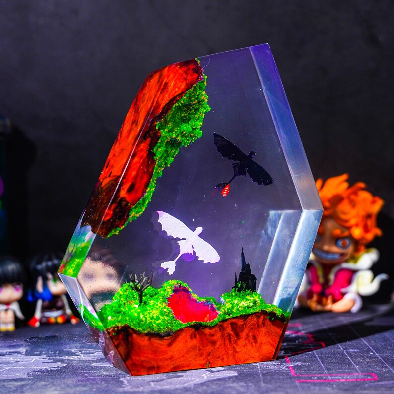 HTTYD Too.thl.ess & Light Fu.ry Diorama Resin Lamp, Dragon Collectible ...