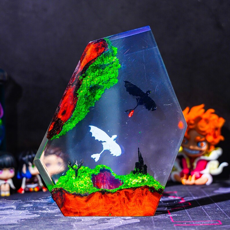 HTTYD Too.thl.ess & Light Fu.ry Diorama Resin Lamp, Dragon Collectible ...