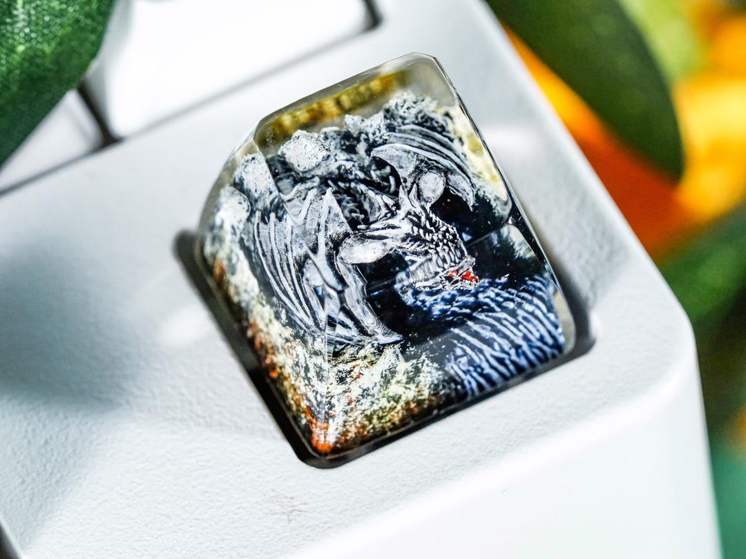 Custom Stone Fire Dragon Artisan Keycap, Resin SA Profile Keycap for ...