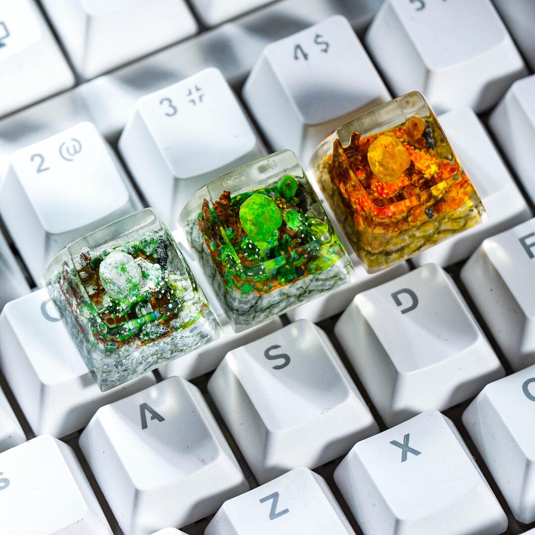 Plants Custom Artisan ,resin Keycaps, Ancient Tree Keycaps, Green ...