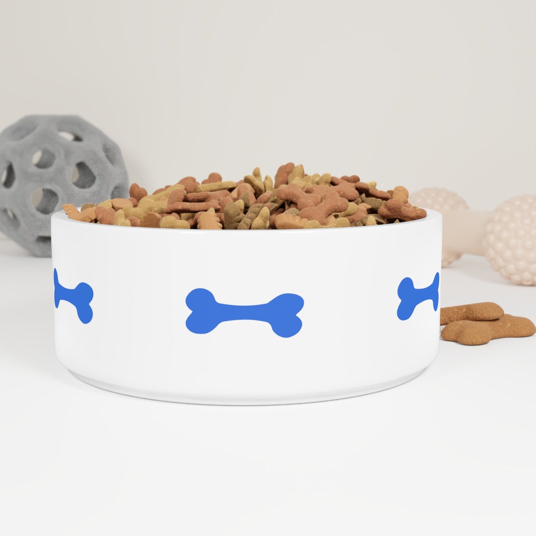 Dog Bone Pet Bowl in Blue - Etsy