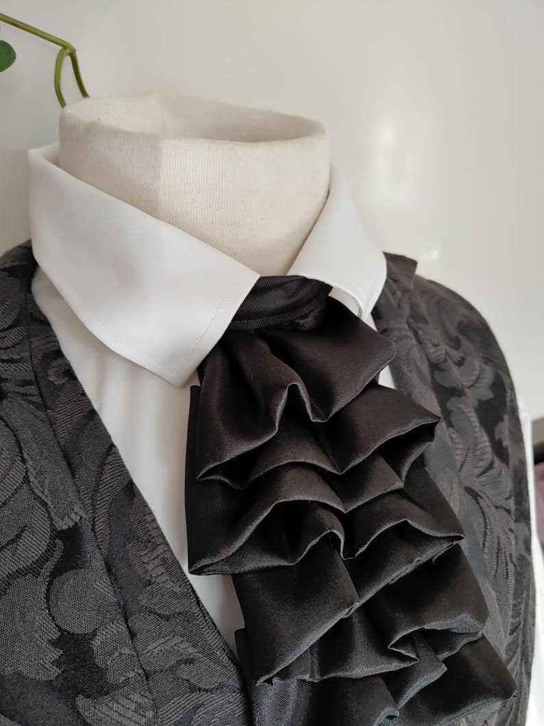 Black Satin Jabot - Etsy