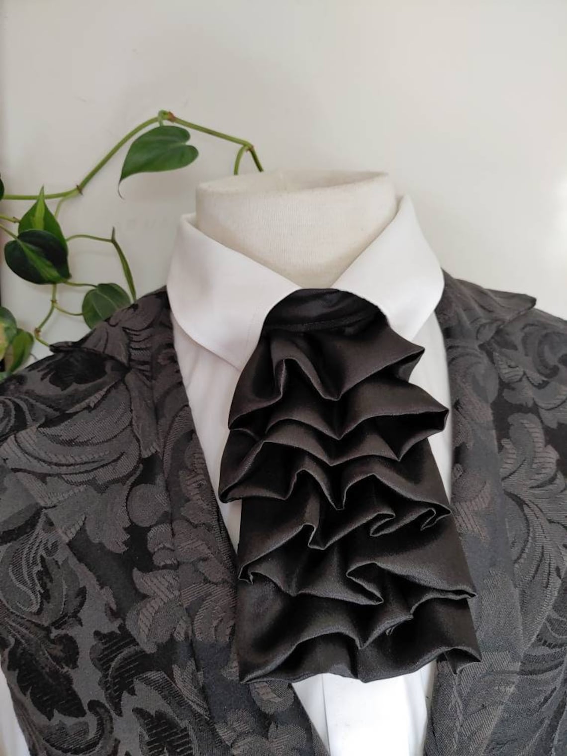 Black Satin Jabot - Etsy