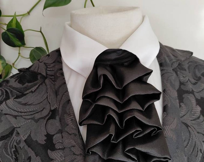 Black Satin Jabot - Etsy