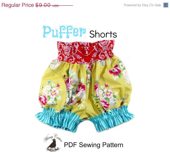 Girls Shorts Pattern Tutorial Puffer Shorts 3m-16 Girls | Etsy