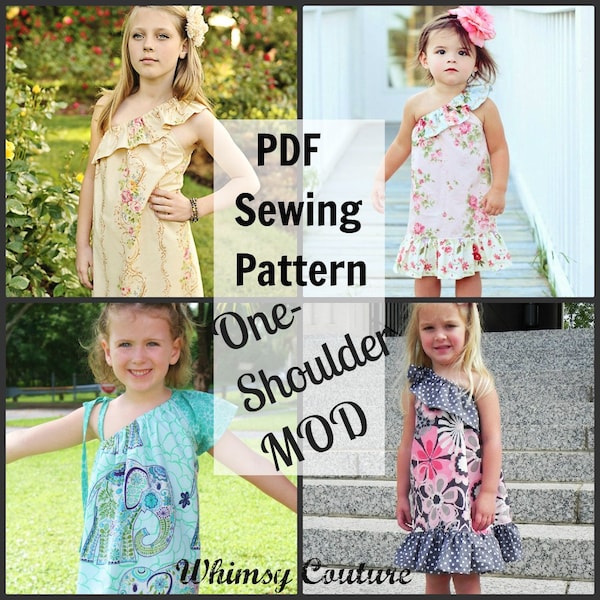One Shoulder Dress Pattern - Etsy