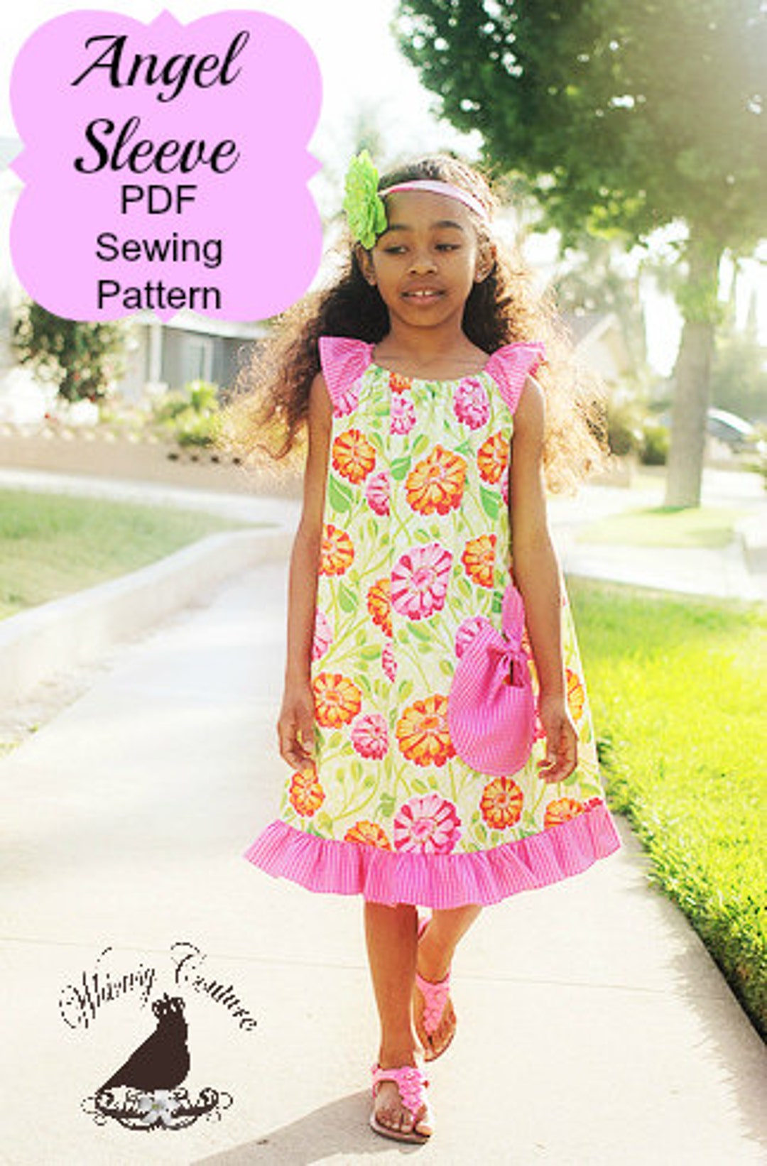 Angel Sleeve Top or Dress Sewing Pattern by Whimsy Couture Nb-12 Girls ...