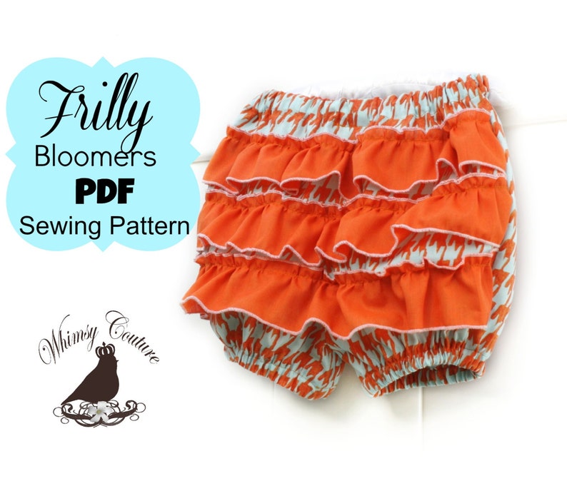 Ruffled Bloomers Frilly Diaper Cover Girls Ruffles Sewing Pattern PDF ...