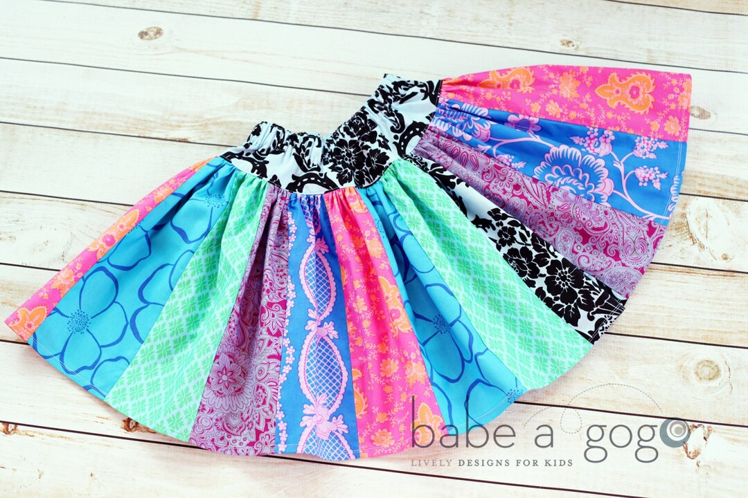 Girls Skirt Pattern Scrappy Twirl -- NB -12 Girls PDF Instant - Etsy
