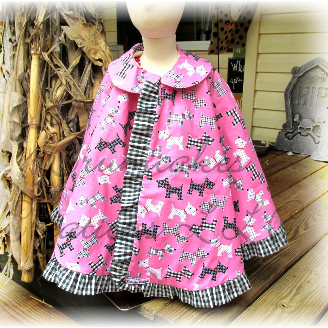 Vintage Cape Pattern for Girls W.collar Option and Ruffle 18m-10 Girls ...