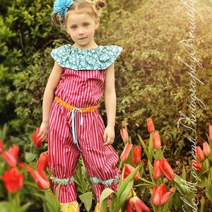 Girls Romper Pattern With Neck Ruffle Tutorial PDF With Shorts, Capri ...