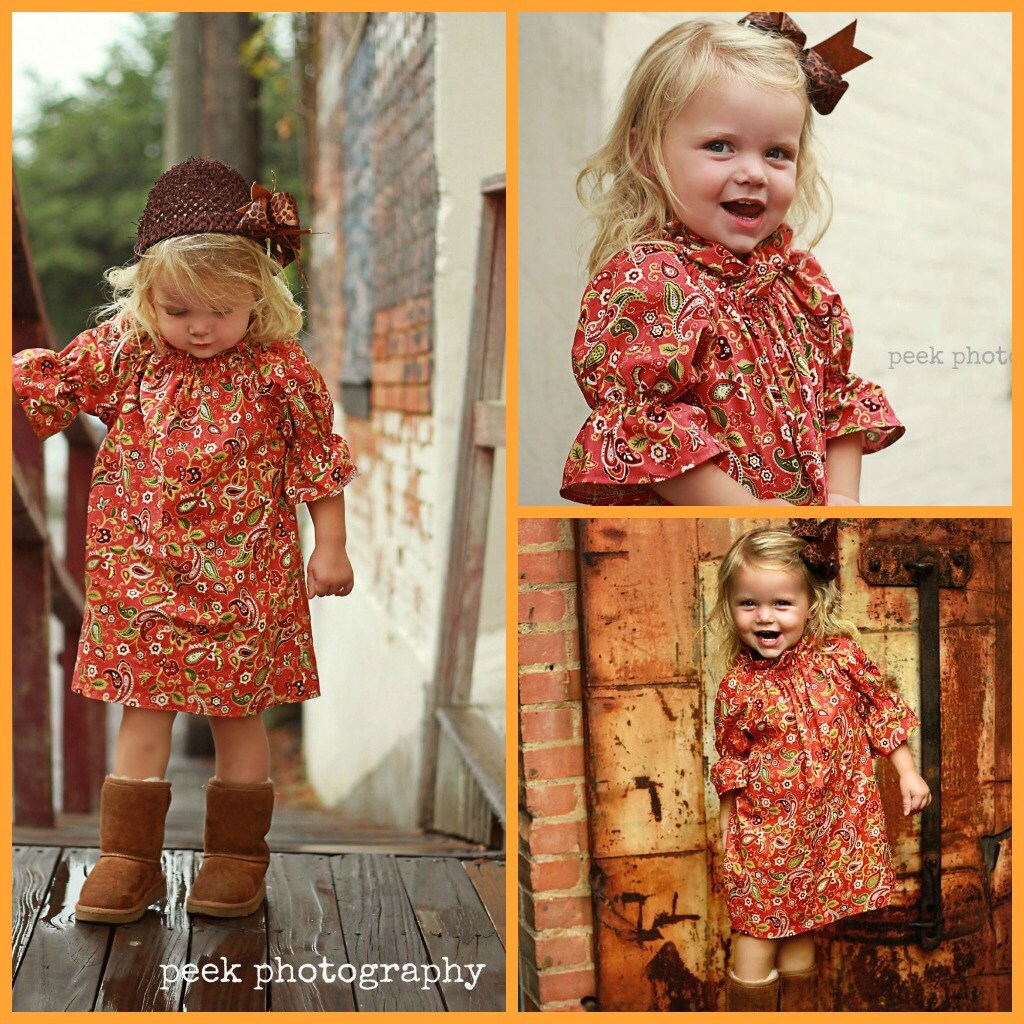 Girls Peasant Top/dress Sewing Pattern With High Collar Newborn Through ...
