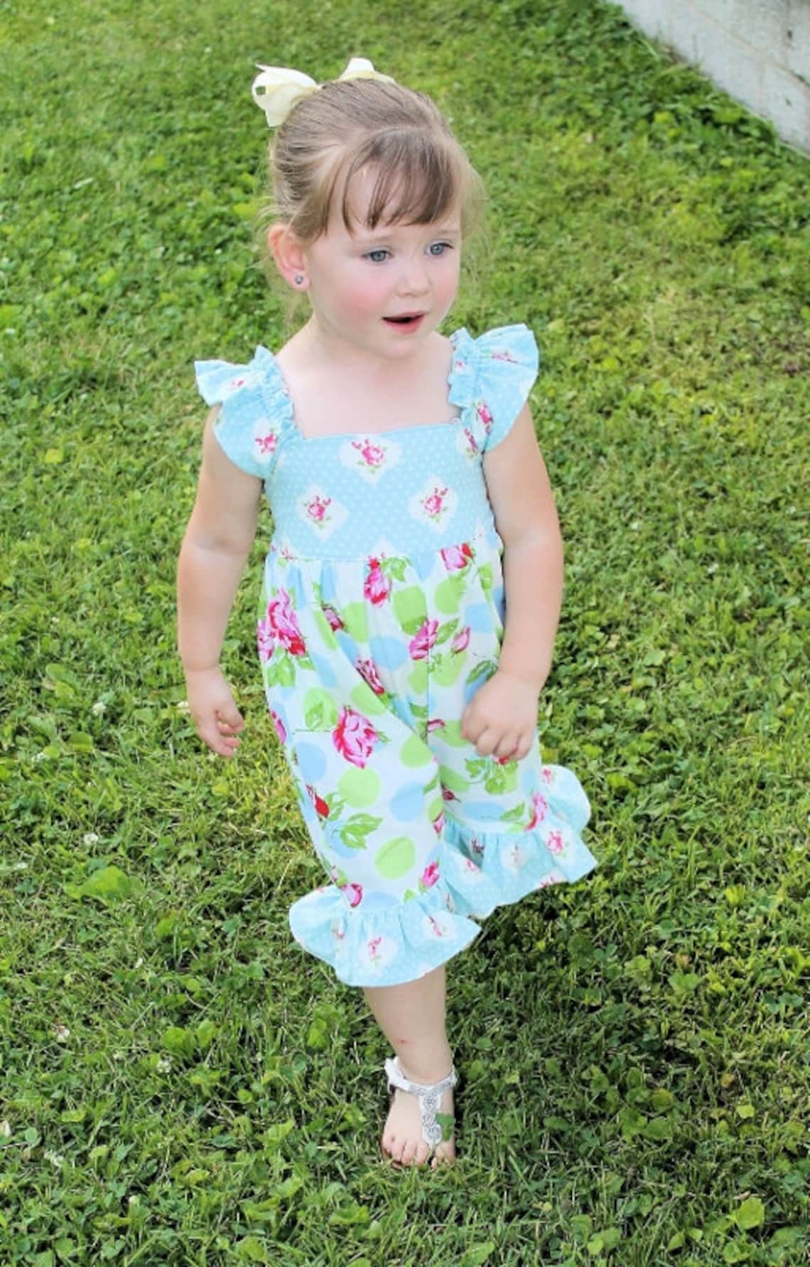 Girls Romper Pattern, Baby Romper Pattern Sizes 3 Months Through 6 ...