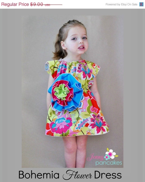 Pretty Girls Dress Sewing Pattern Bohemia Flower Dress | Etsy