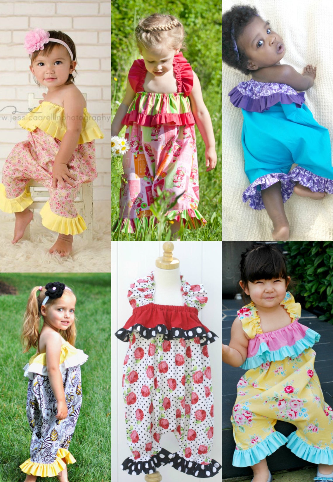 Girls Romper Pattern, Summer Romper Sewing Pattern Candy Girl Romper 0 ...