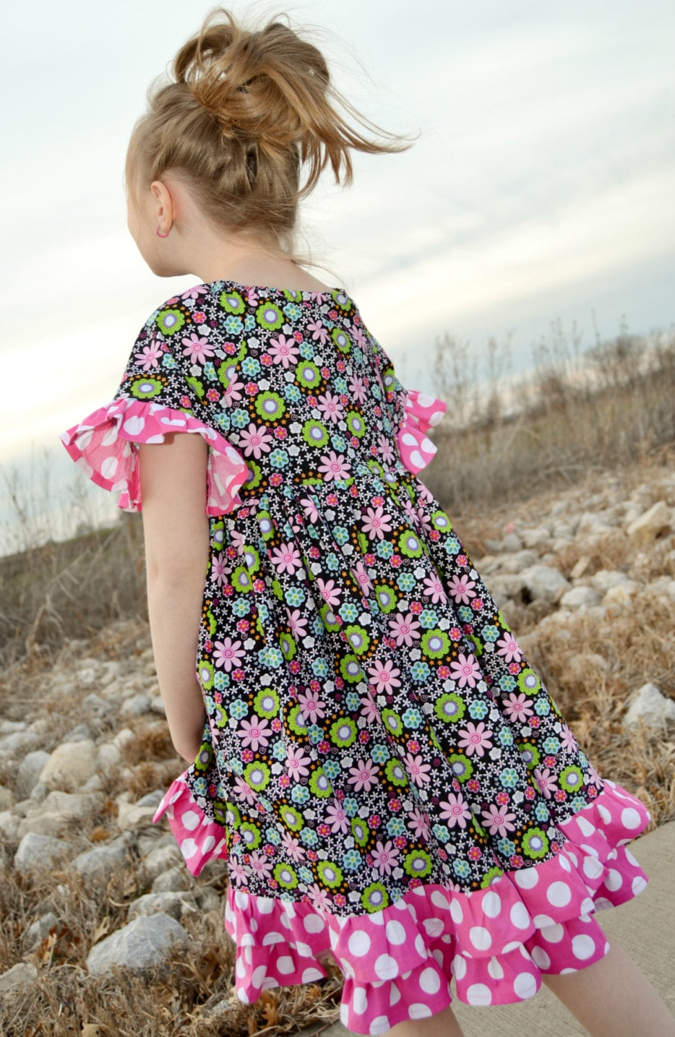 Girls Dress With Half and 7/8 Sleeves ‘enchanted’ Peasant 9m-12 Girls ...