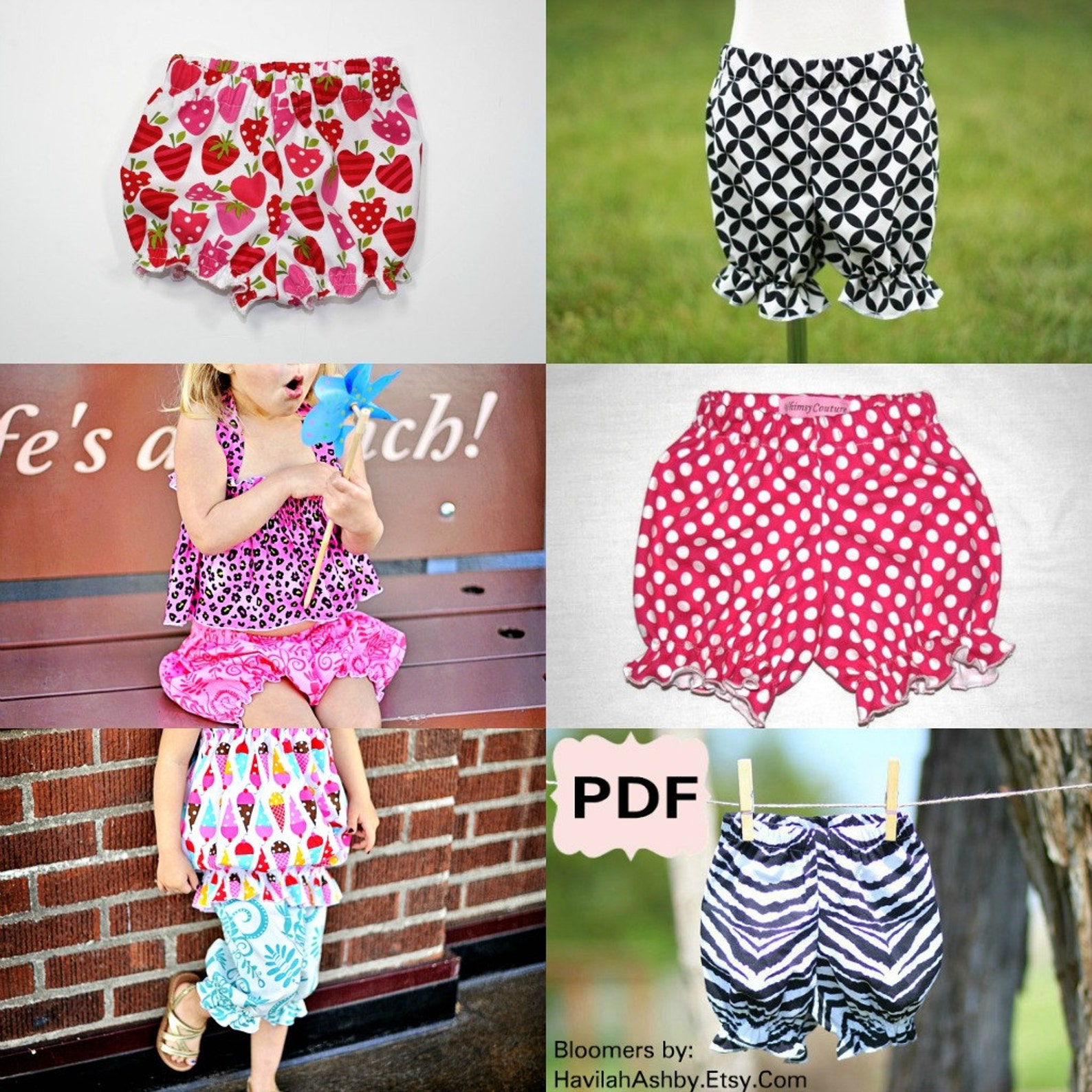 How to Sew Bloomers Diaper Covers Nappy Girls PDF Newborn Through 6 ...
