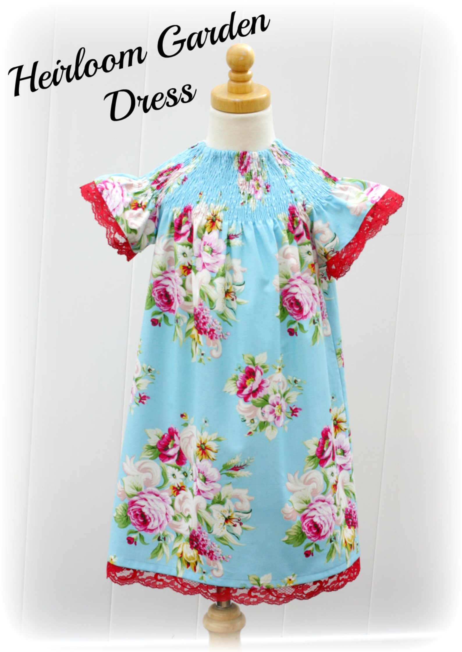 Faux Smocked Bishop Dress Sewing Pattern Heirloom Garden 0 - Etsy