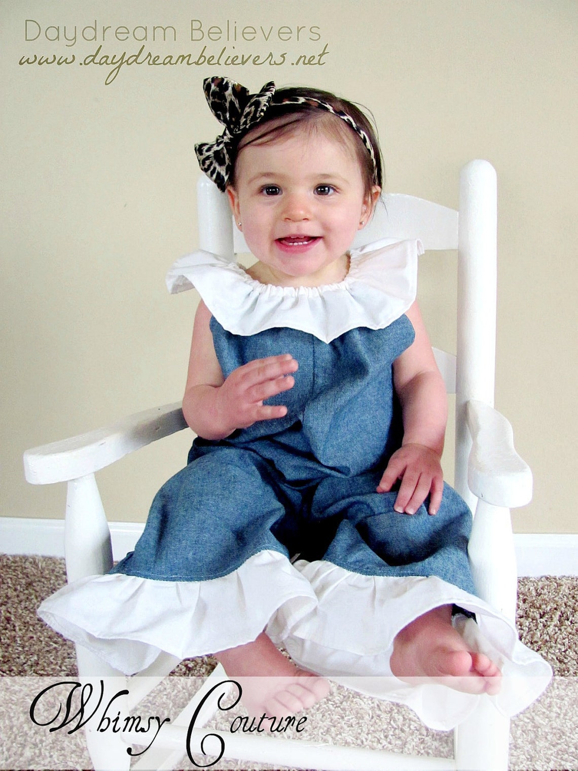 Girls Romper Pattern With Neck Ruffle Tutorial PDF With - Etsy