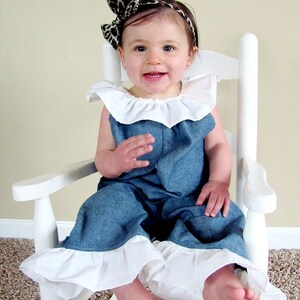 Girls Romper Pattern With Neck Ruffle Tutorial PDF With Shorts, Capri ...