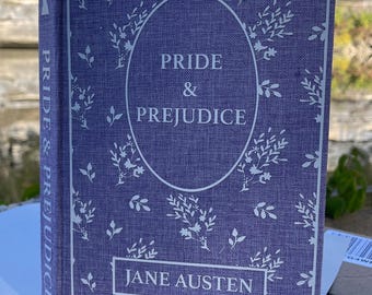 Pride and Prejudice Jane Austen Rebound Book, Hand Made Custom Rebind, Cloth Hardcover With Foil ...