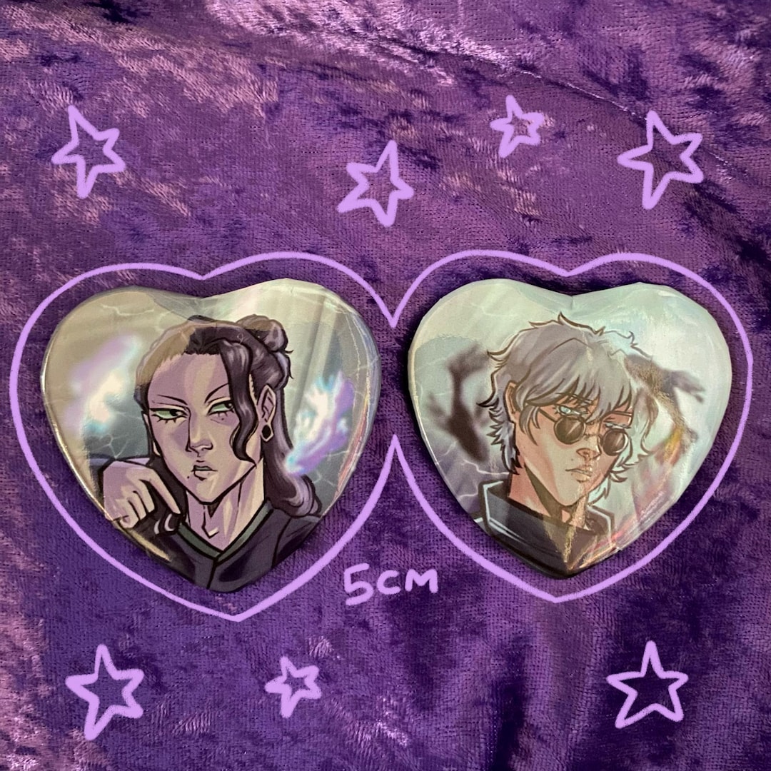 Satosugu Jjk Heart-shaped Badges - Etsy