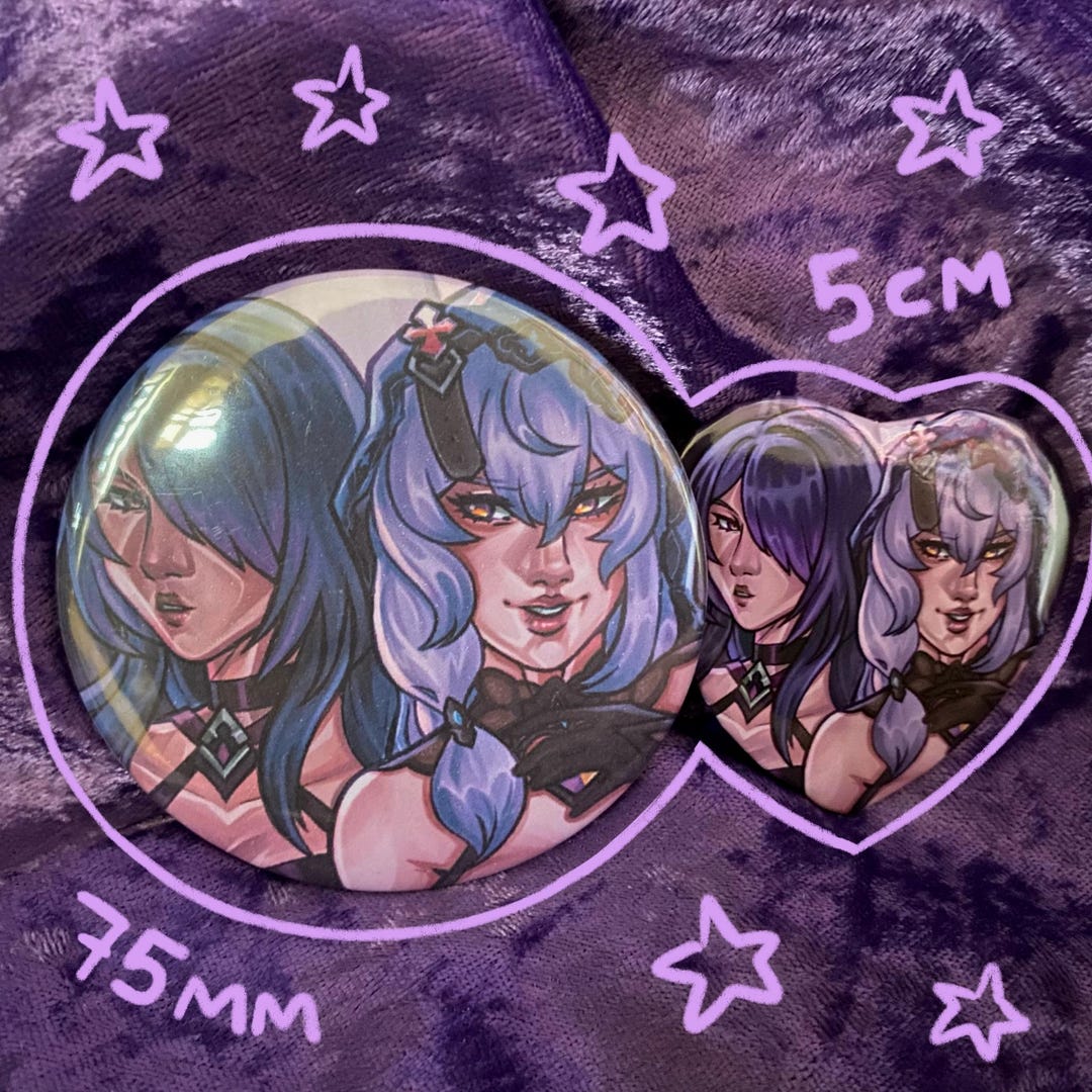 Hsr Acheswan 75mm/heart-shaped Badge - Etsy