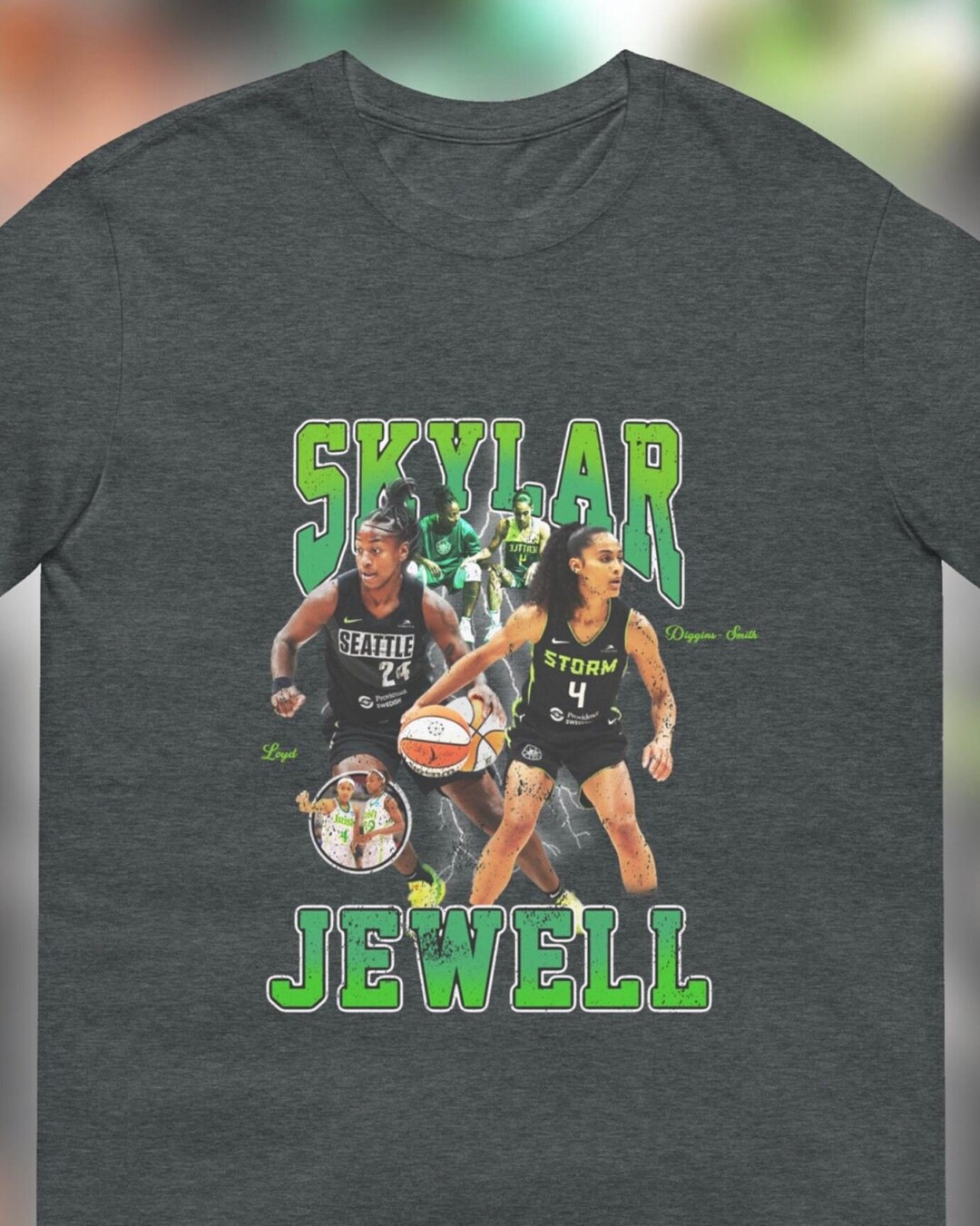 Vintage Style Dark Gray Tee / WNBA Seattle Storm Skylar Diggins-smith ...