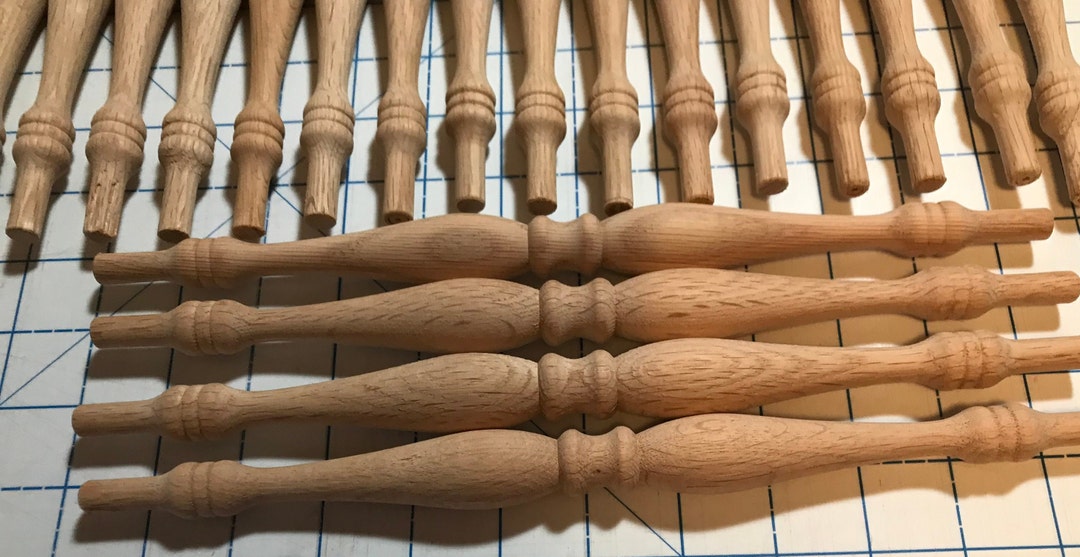 New Unfinished Oak Wood Turned Spindles for Crafting Woodworking - Etsy