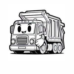Big Trucks Coloring Book Printable PDF 85x11 30 Pages Kids Activity ...