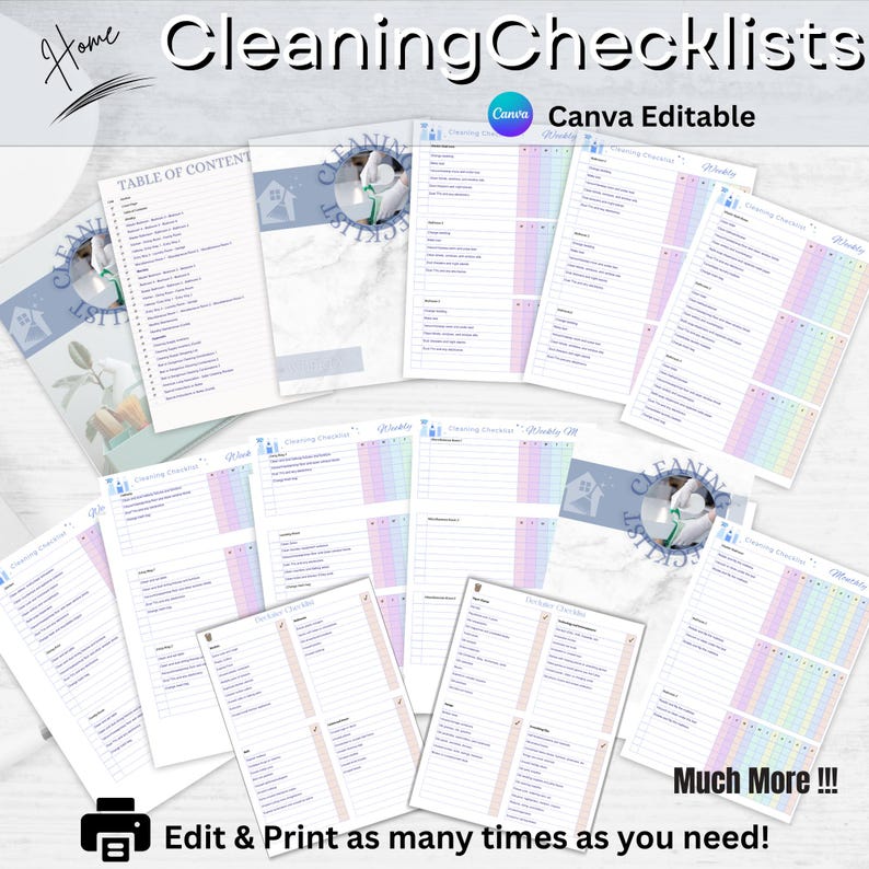Home Cleaning Checklist: Editable Digital Planner for Goodnotes ...