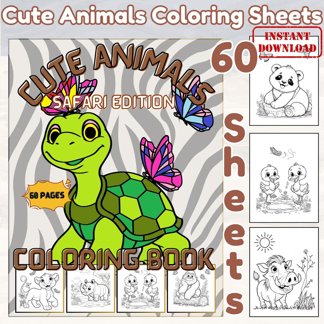 Safari Animals Coloring Book Relax & Color Wild Animals an Ideal Gift ...