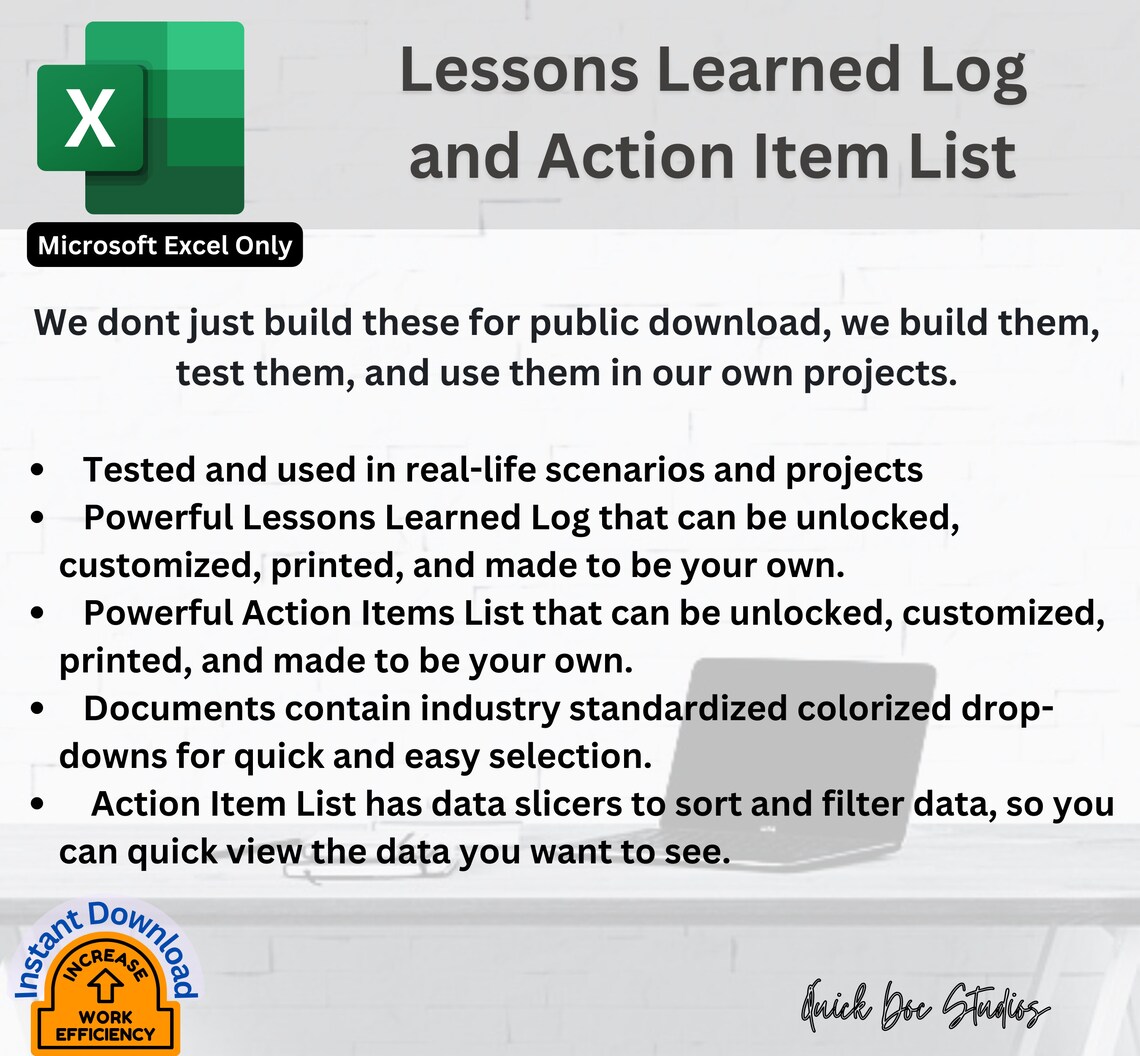 Lessons Learned Log Project Tracker: Action Item List (excel Template ...
