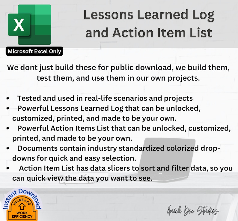 Lessons Learned Log Project Tracker: Action Item List (excel Template ...