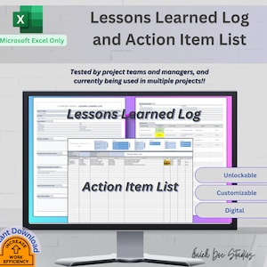 Lessons Learned Log Project Tracker: Action Item List (excel Template ...