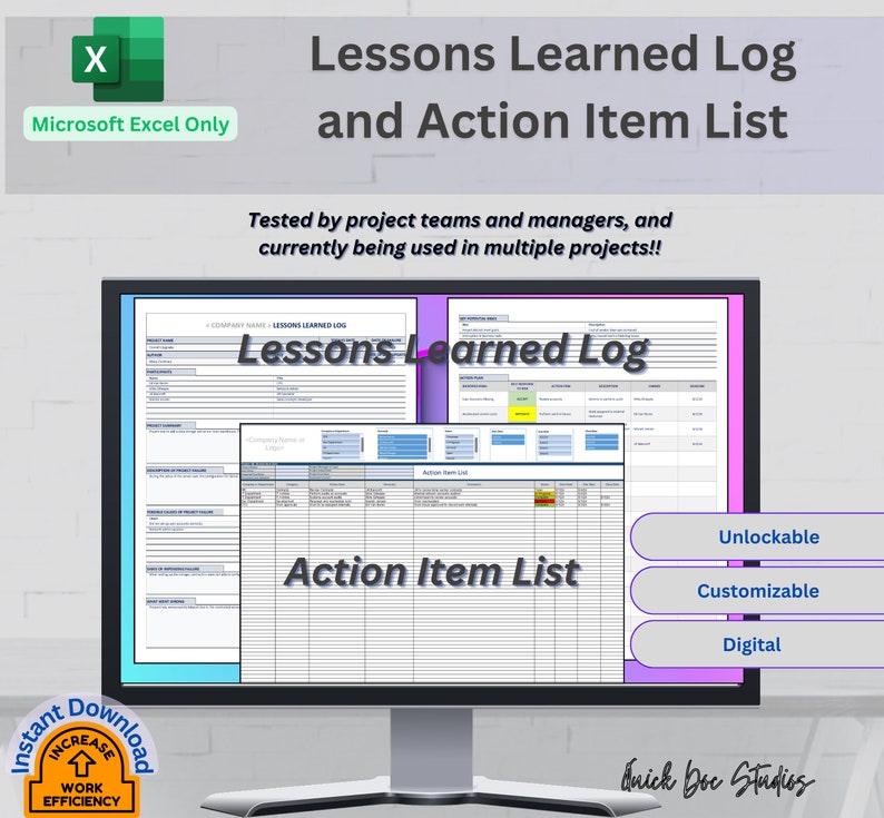 Lessons Learned Log Project Tracker: Action Item List (excel Template ...