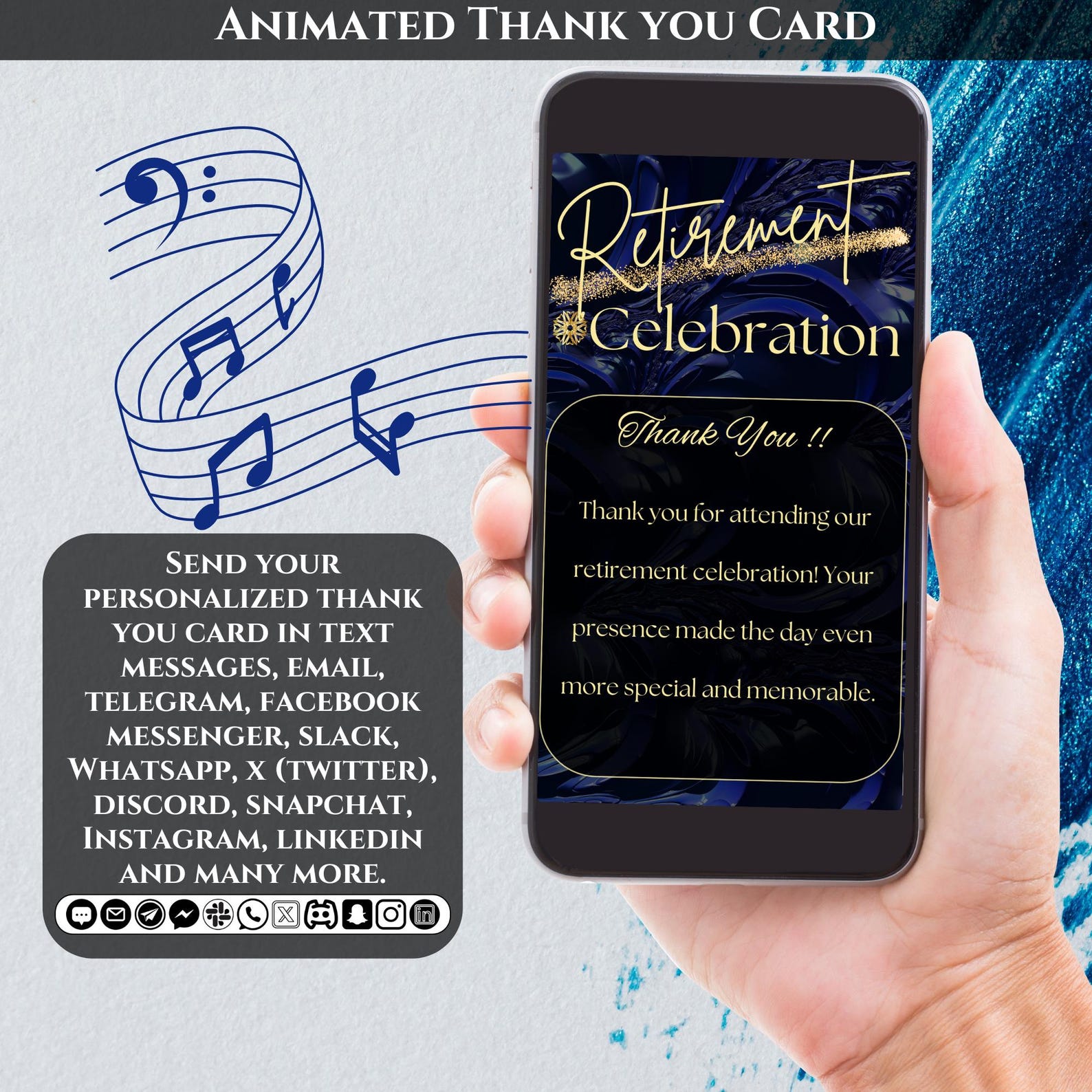 Digital Retirement Invitation Editable Canva Template Modern Retirement ...