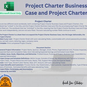 Project Charter Management Template, Digital Download Pmp Business Case ...