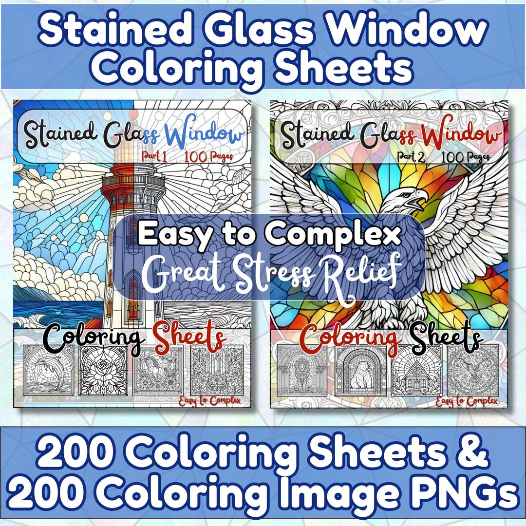 Digital Coloring Page Art Therapy Mindfulness Coloring Book Stained ...