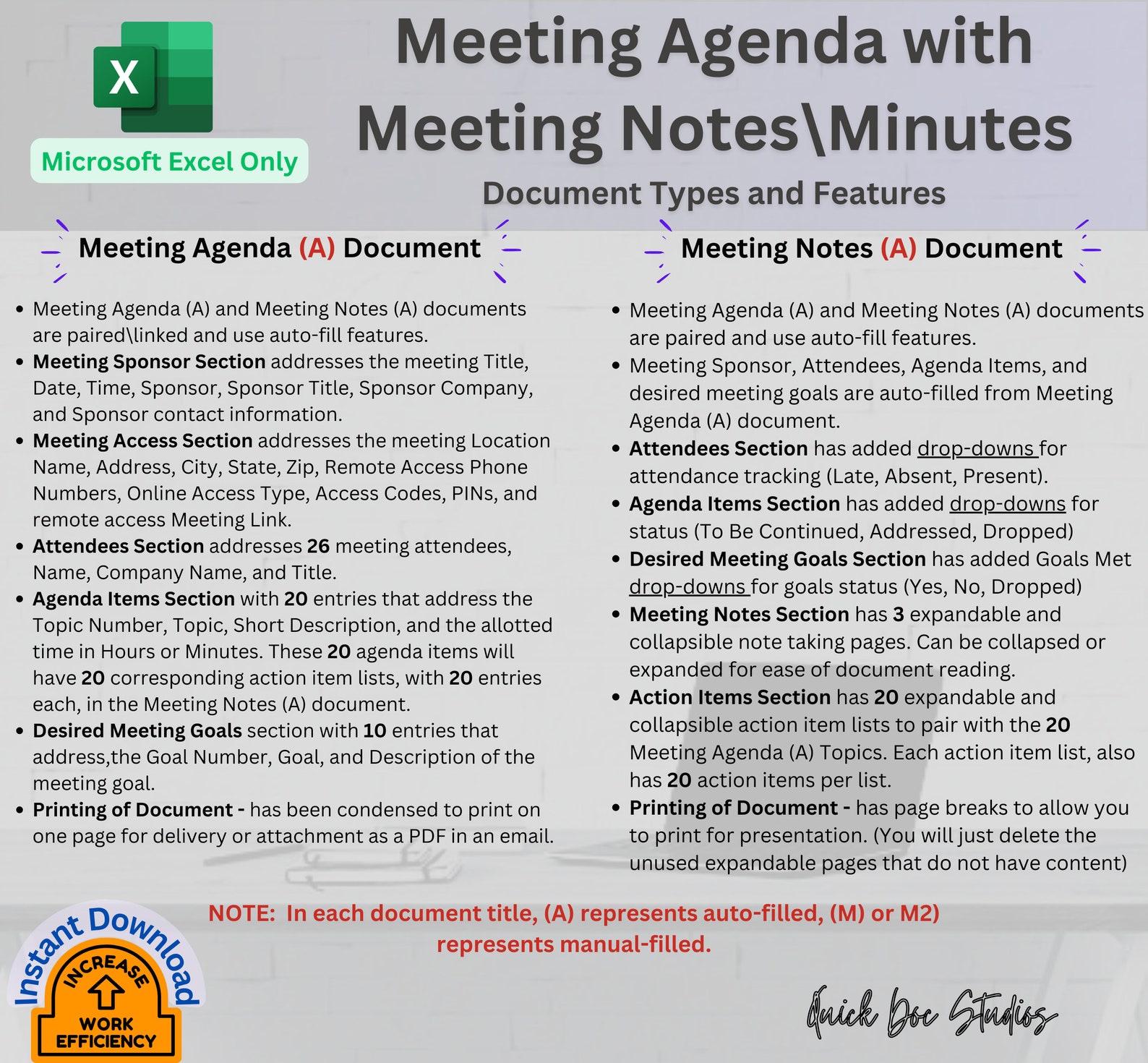 Meeting Notes Project Management Tracker, Professional Business Meeting ...