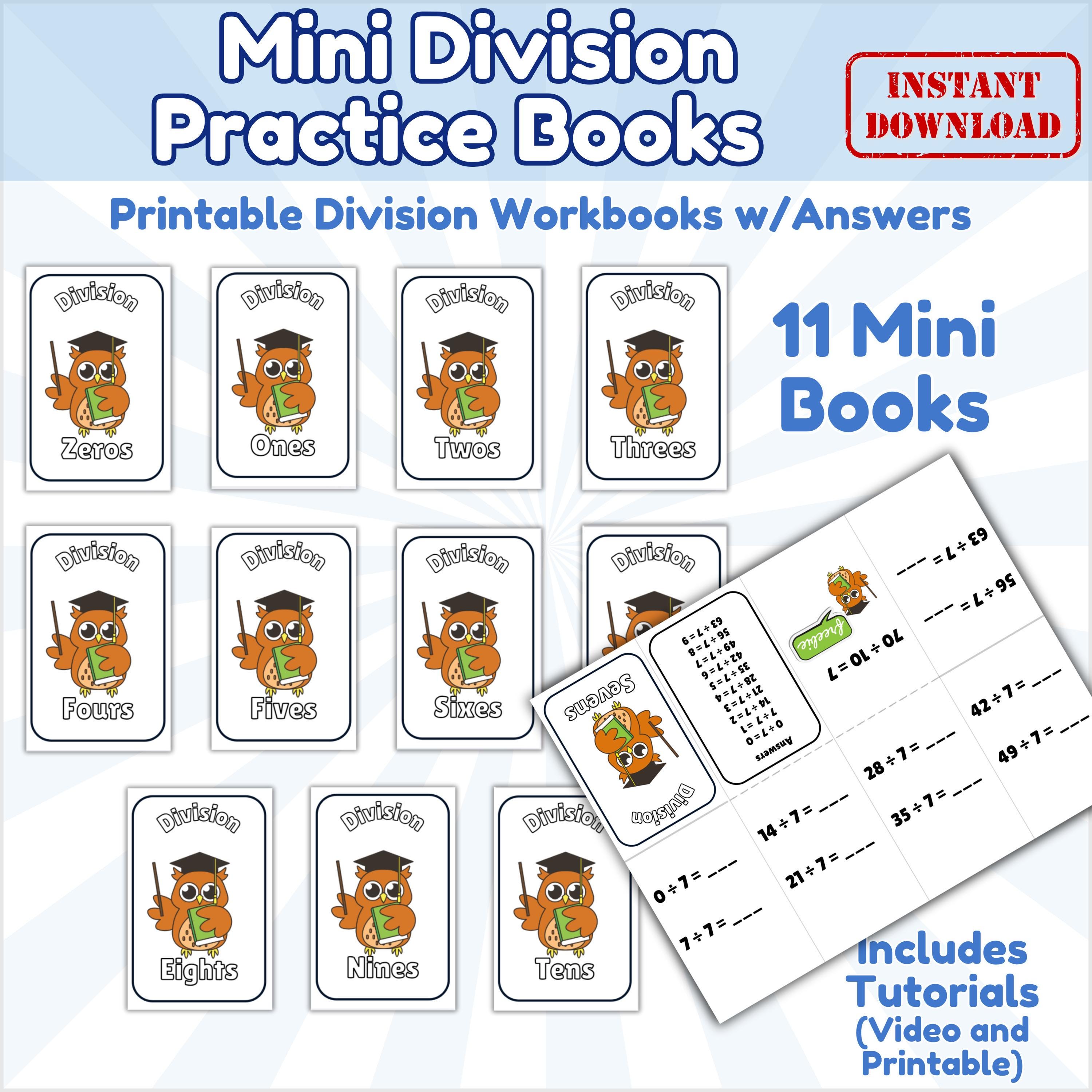 Division Practice Workbook Printable Math Resource Classroom Activity ...