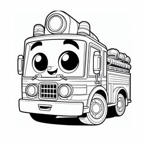 Big Trucks Coloring Book Printable PDF 85x11 30 Pages Kids Activity ...