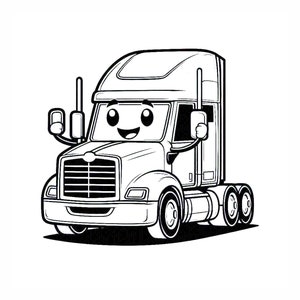Big Trucks Coloring Book Printable PDF 85x11 30 Pages Kids Activity ...