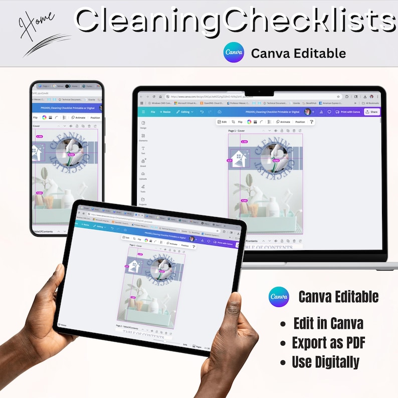 Home Cleaning Checklist: Editable Digital Planner for Goodnotes ...