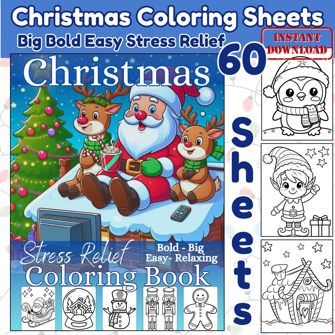 Cozy Christmas Holiday Coloring Pages – Cute Printable Santa & Winter ...