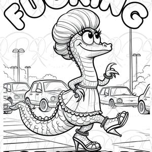 Cussing Coloring Sheet Adult Stress Relief Funny Present Unique Gift ...