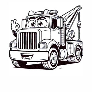 Big Trucks Coloring Book Printable PDF 85x11 30 Pages Kids Activity ...